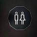 Glow Restroom Sign, LED Unisex Toilet Symbol, Backlit Bathroom Icon ...
