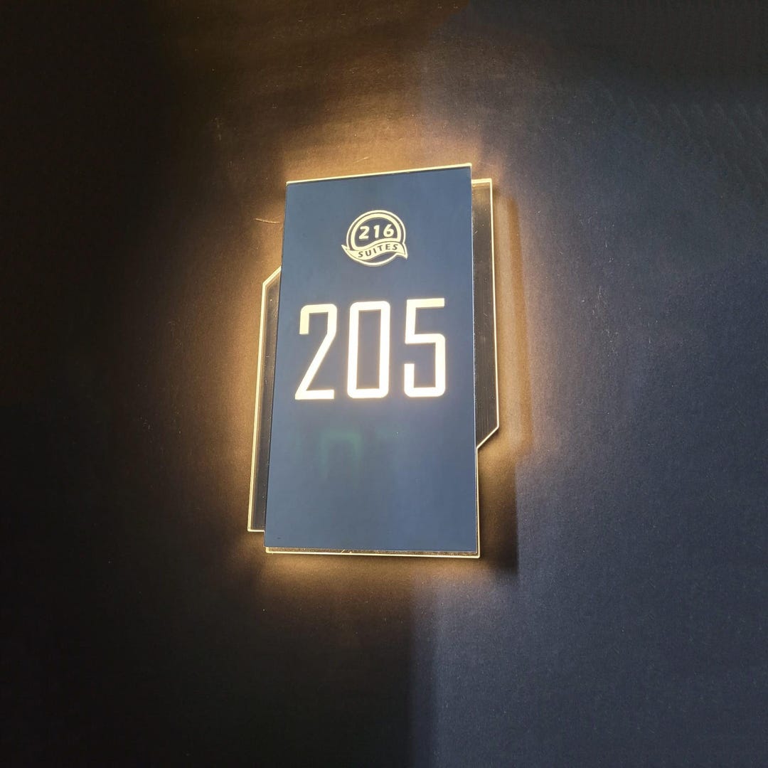 Elegant Custom LED Hotel Room Sign, Modern Acrylic Door Number Plaque ...