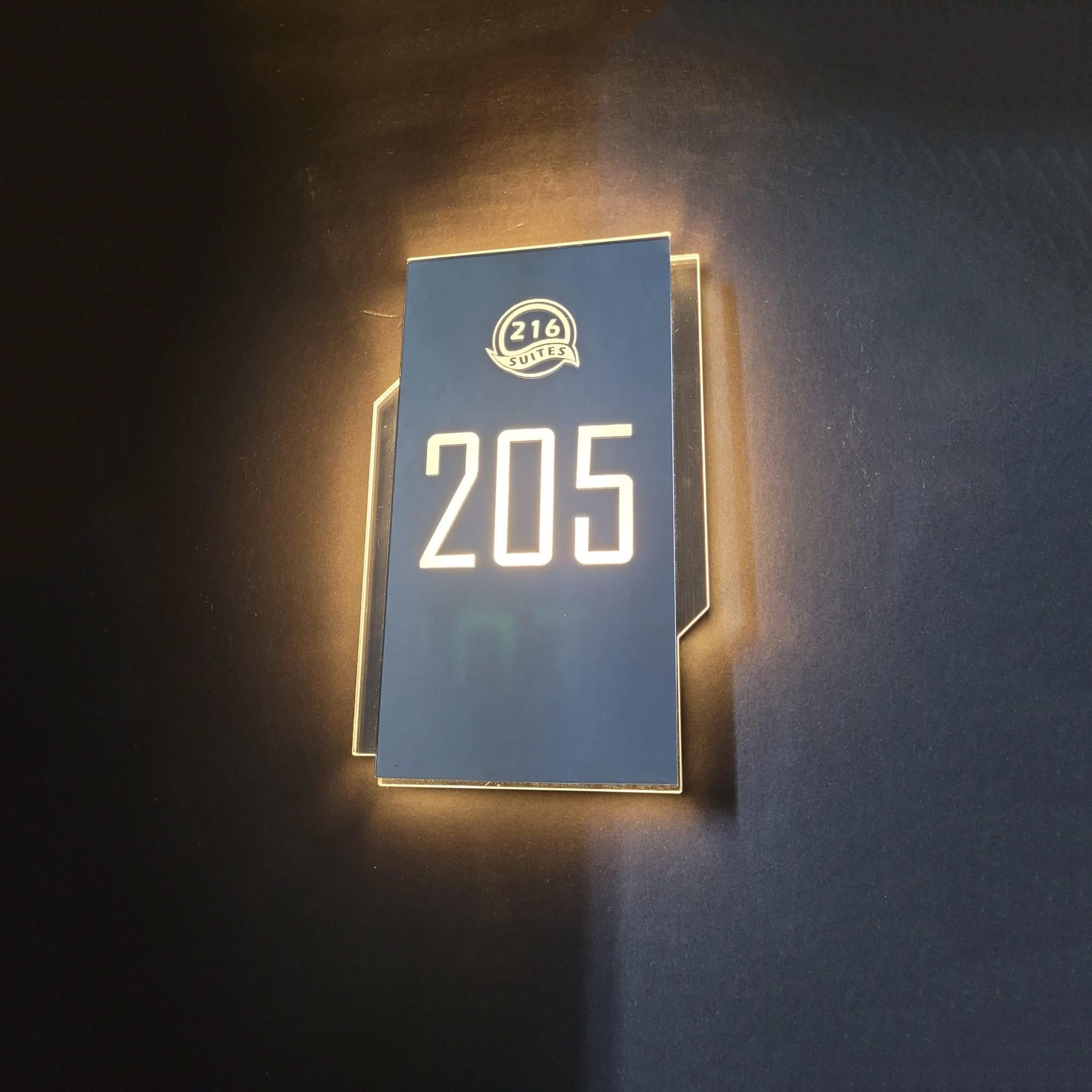 Elegant Custom LED Hotel Room Sign, Modern Acrylic Door Number Plaque ...