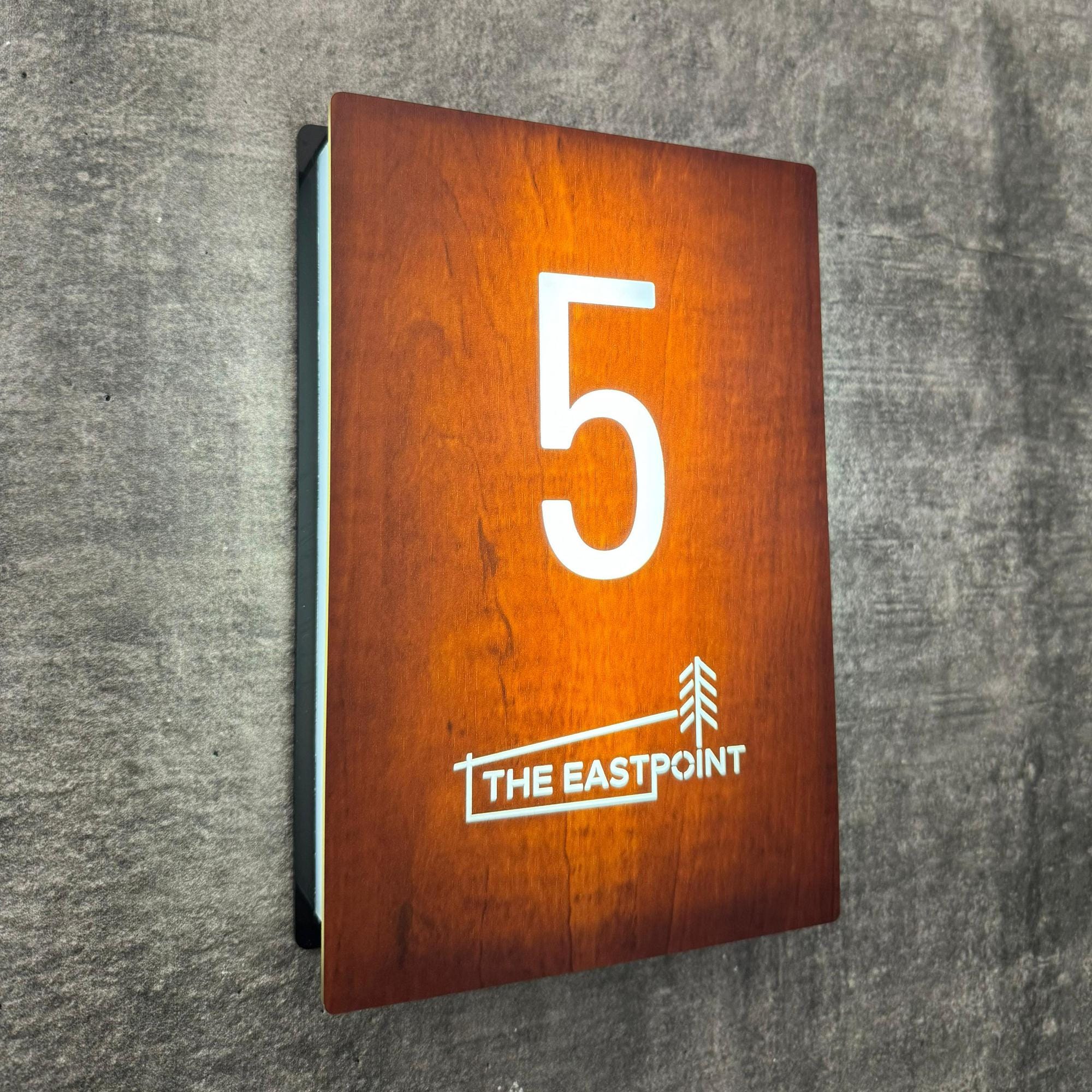 Custom Wooden Hotel Room Sign With LED Light, Personalized Room Number ...