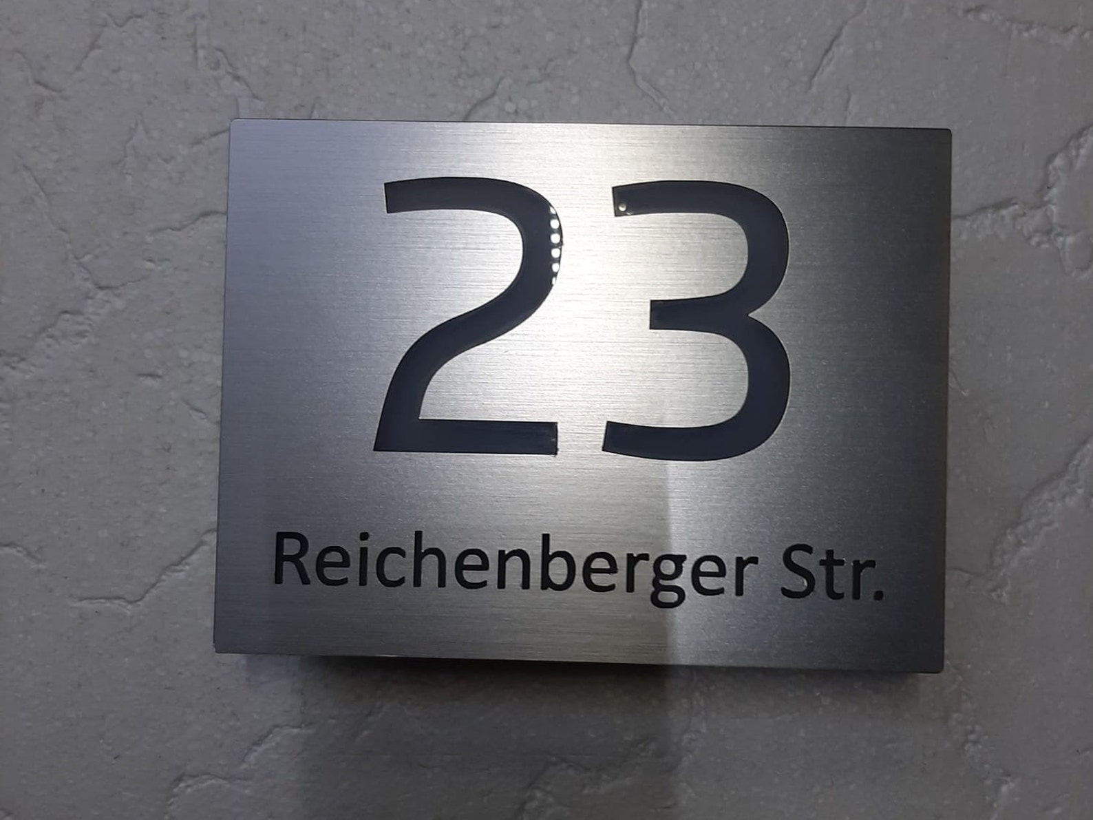 Custom Silver Address Number Sign Modern Home Number Sign - Etsy