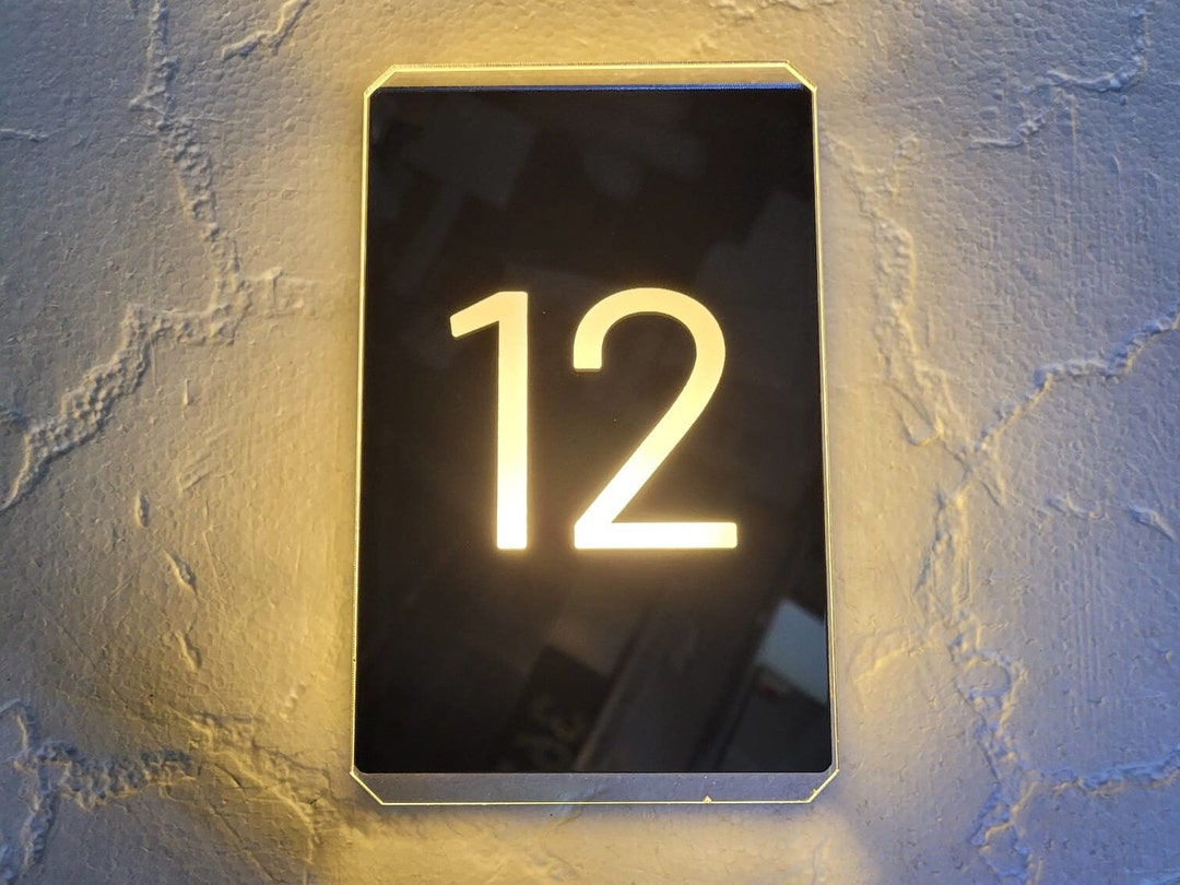 Illuminated House Number Sign, Modern LED Door Numbers, Custom Address ...