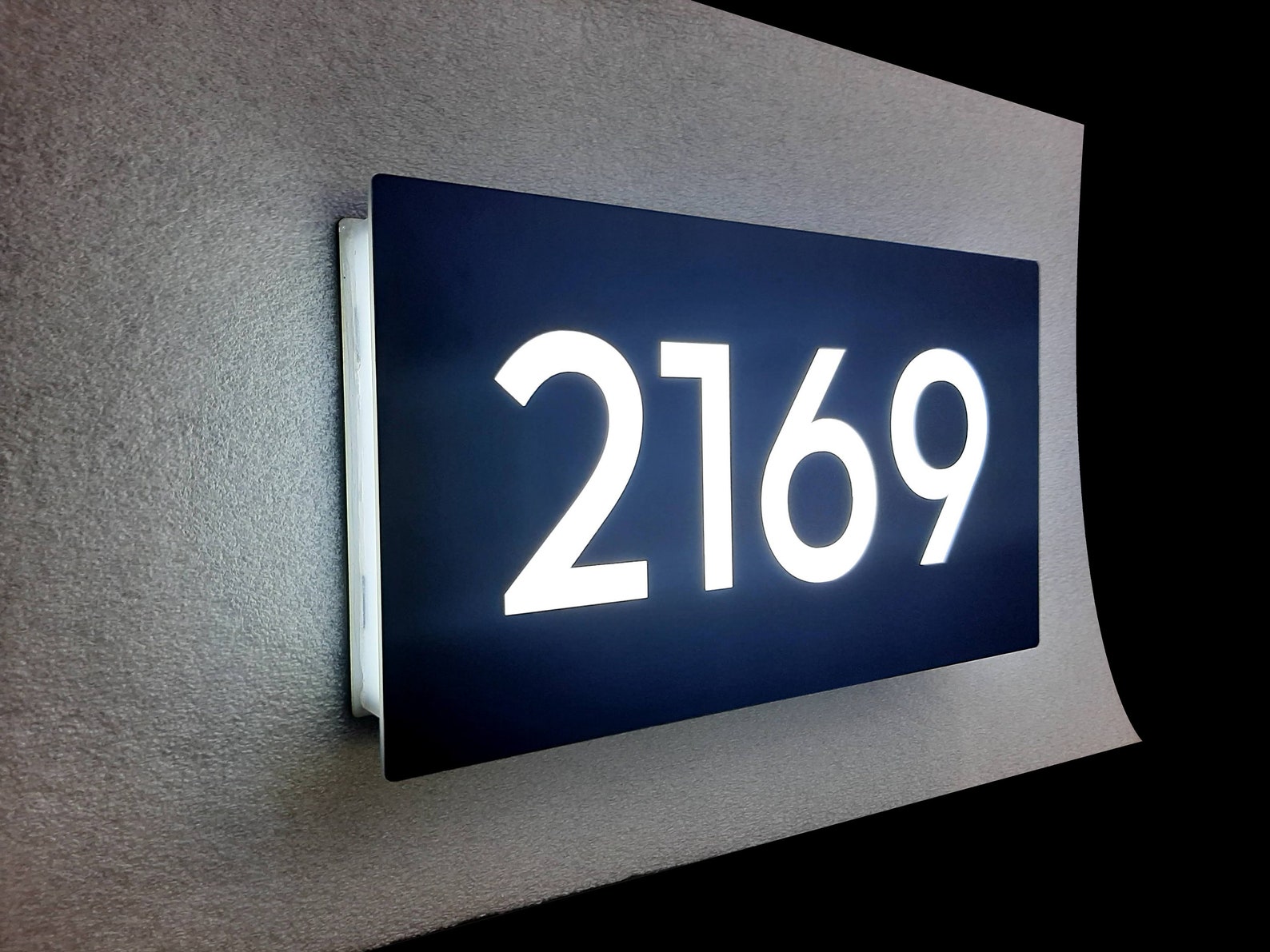Illuminated House Sign, Modern LED Home Number, Custom Address Sign - Etsy