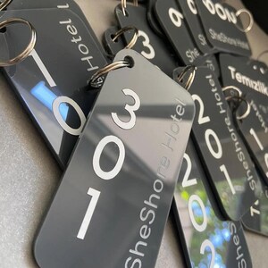 Custom Guesthouse Key Holder, Personalized Hotel Key Fob, Keychain With ...