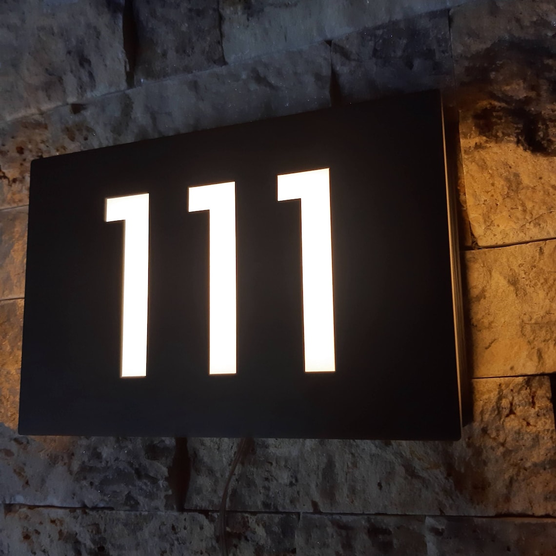 Illuminated House Sign, Modern LED Home Number, Custom Address Sign - Etsy