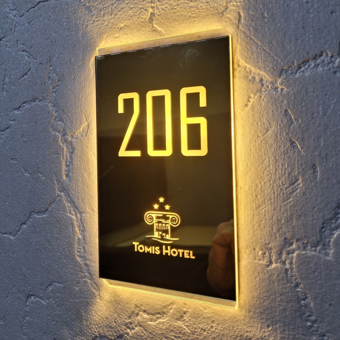 Personalized Room Number Sign, LED Door Sign for Hotel, Custom Hotel ...