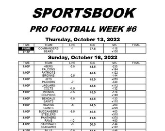 Nfl Pool Sheet - Etsy