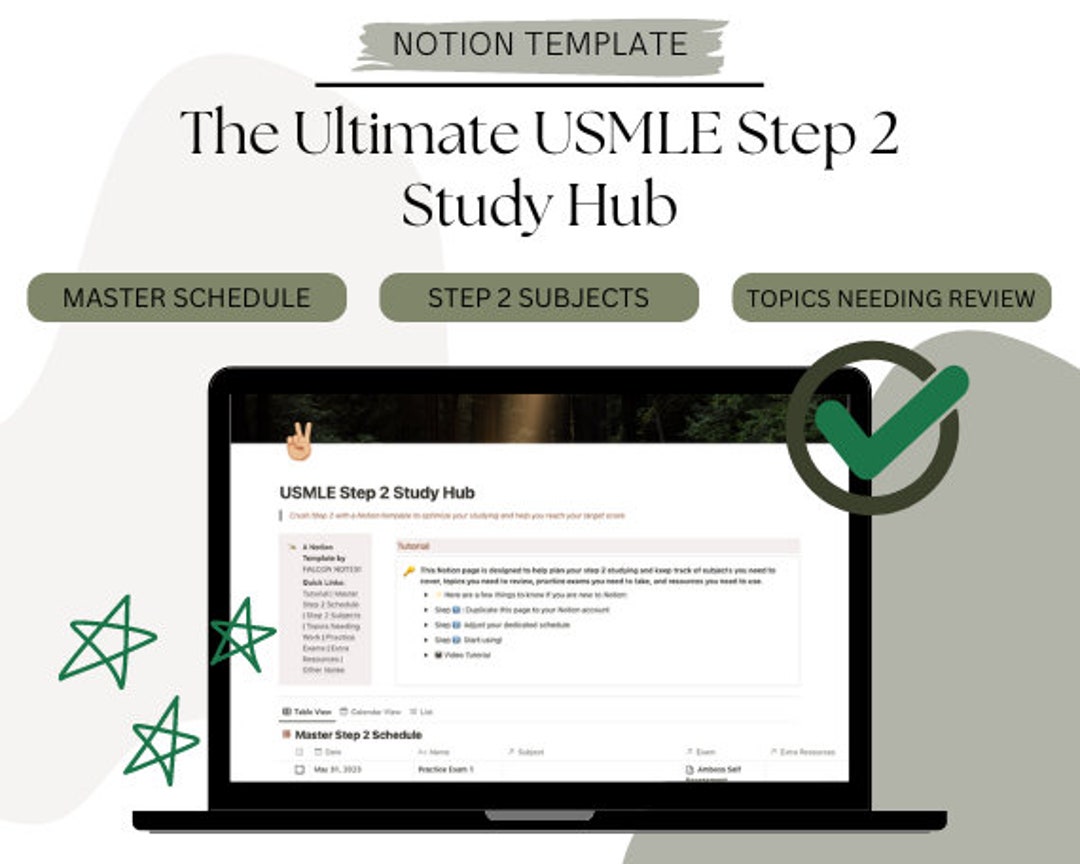 USMLE Step 2 Study Hub (notion Template for Medical Students) - Etsy