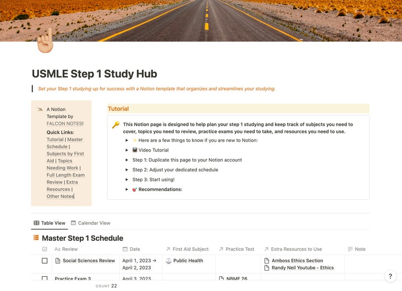 USMLE Step 1 Study Hub (notion Template for Medical Students) - Etsy