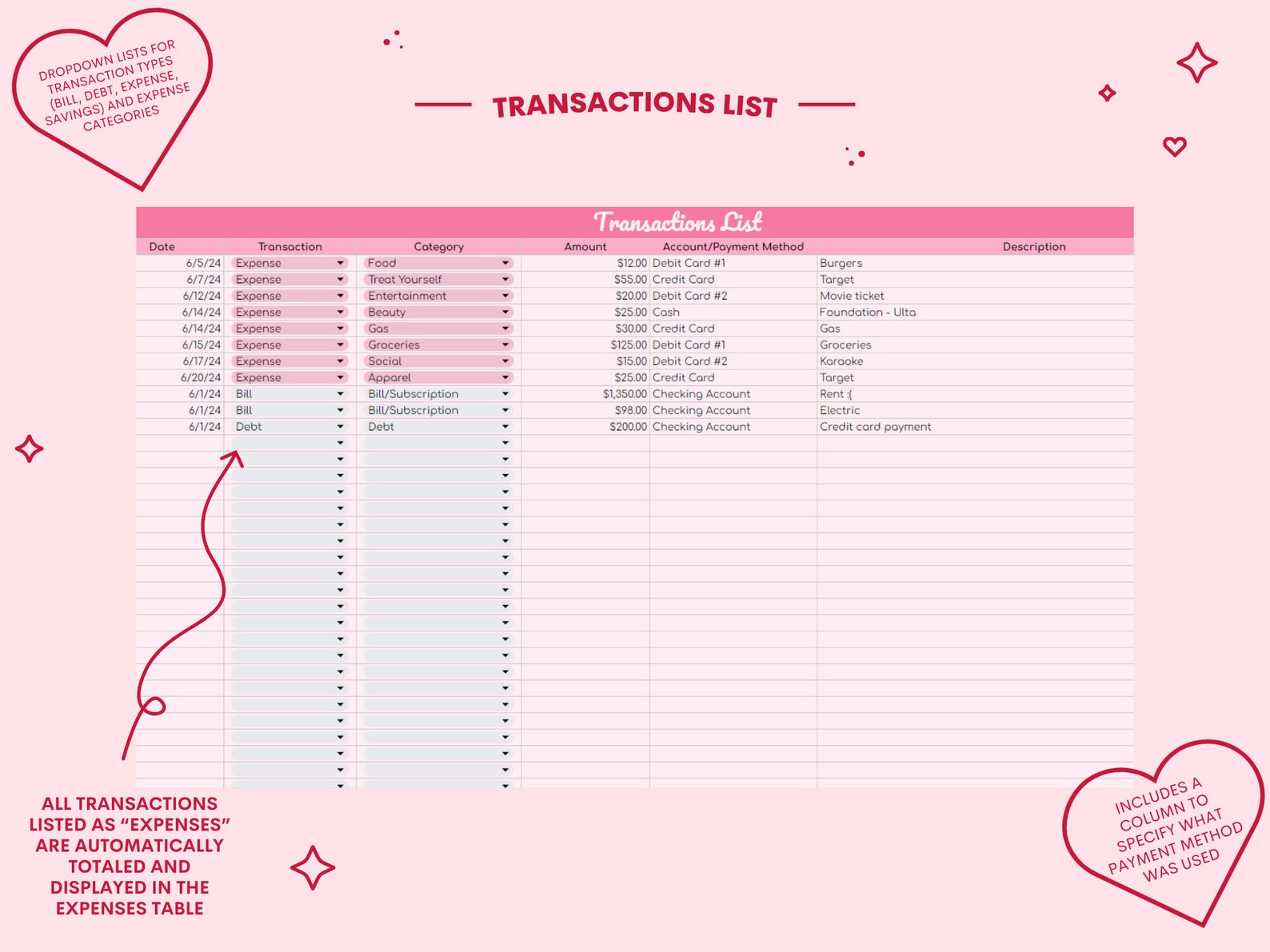 Kawaii Friends Budget Spreadsheet - for Desktop - Etsy