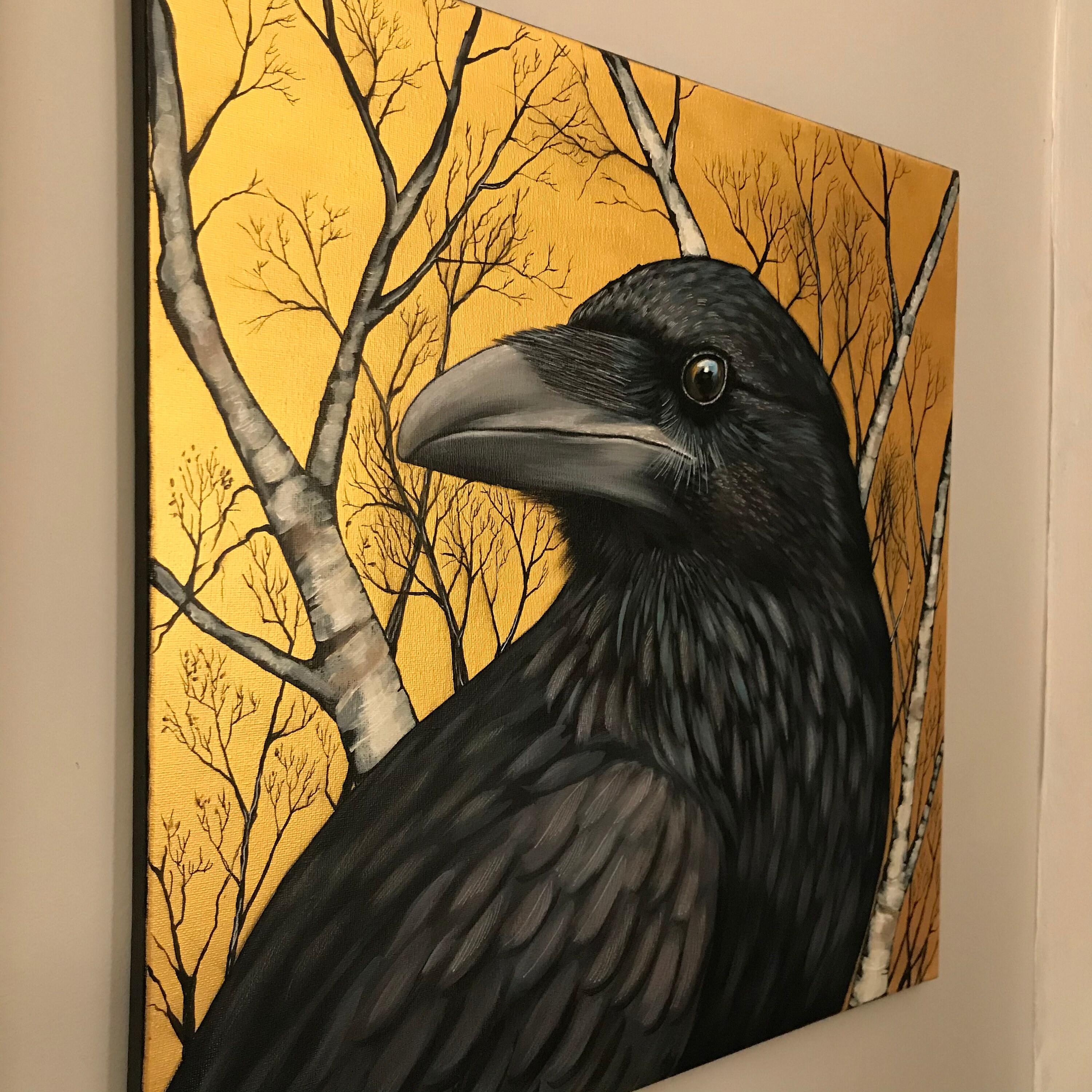 Gold Sky Crow. - Etsy