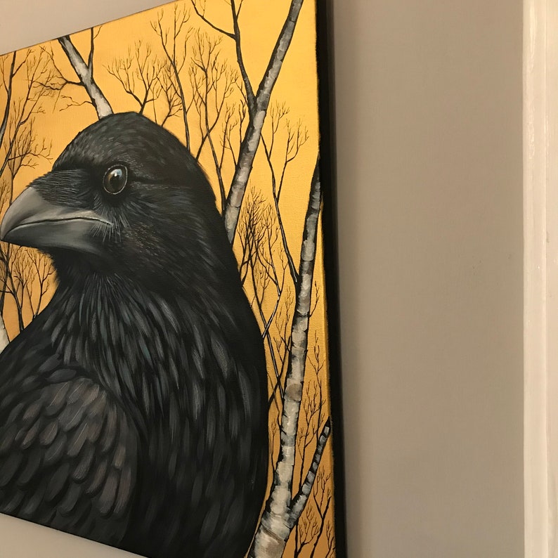Gold Sky Crow. - Etsy
