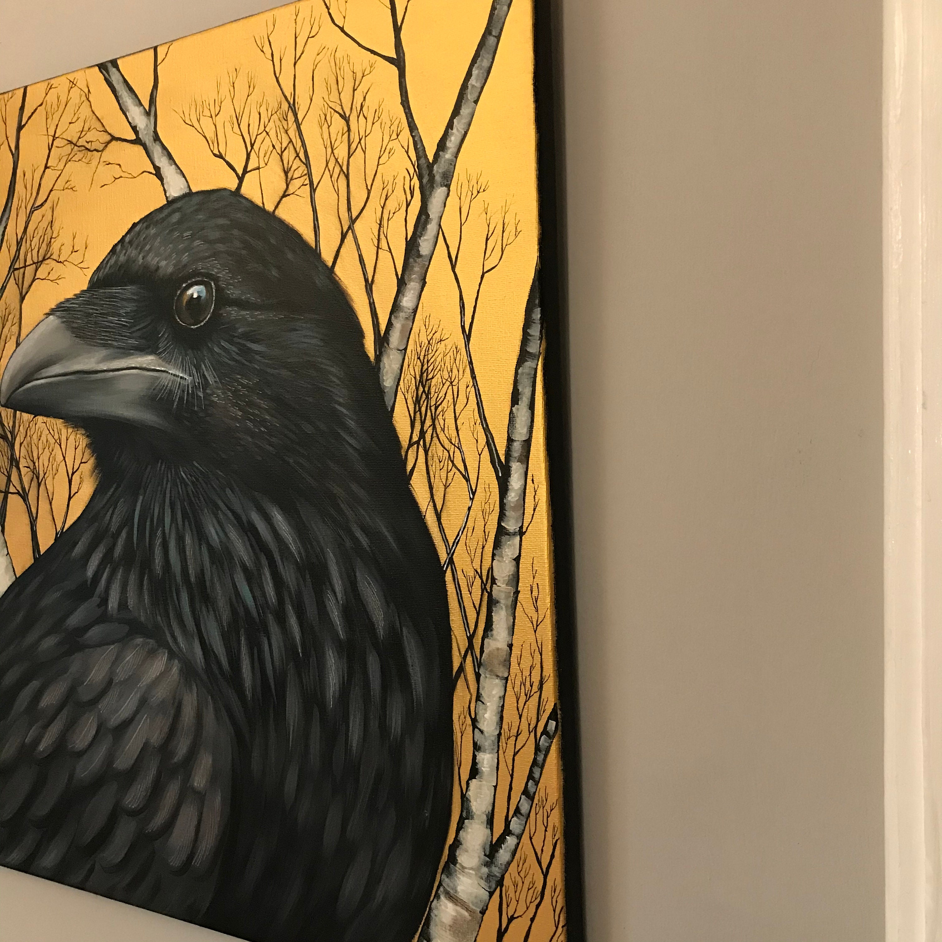 Gold Sky Crow. - Etsy