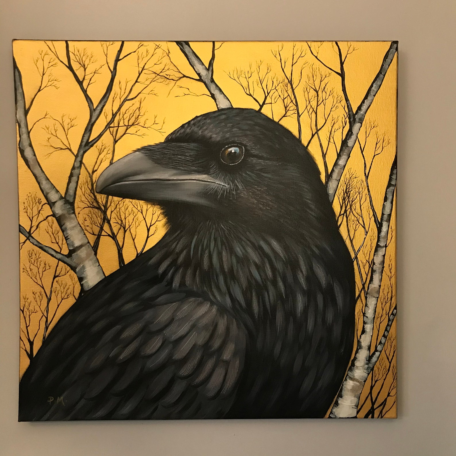 Gold Sky Crow. - Etsy