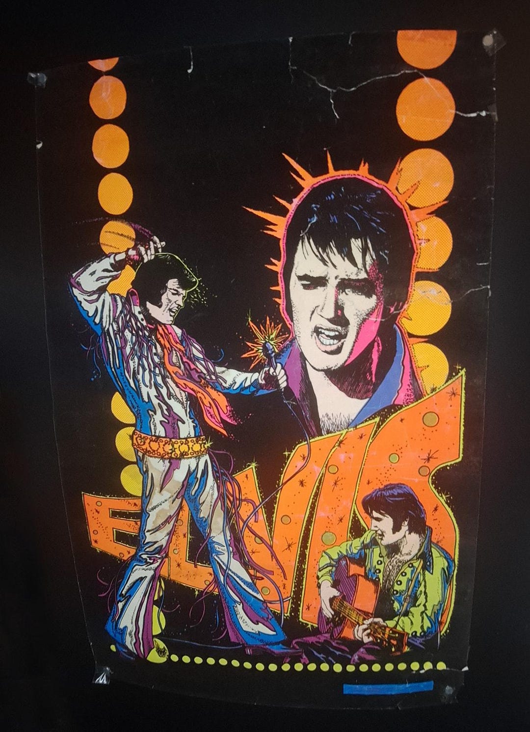 Elvis Presley 1975 Dynamic Velvet Black Light Poster 21 X 32 RARE ...