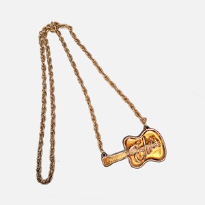Vintage Elvis Presley king of Rock Guitar Pendant Necklace 24 Chain ...