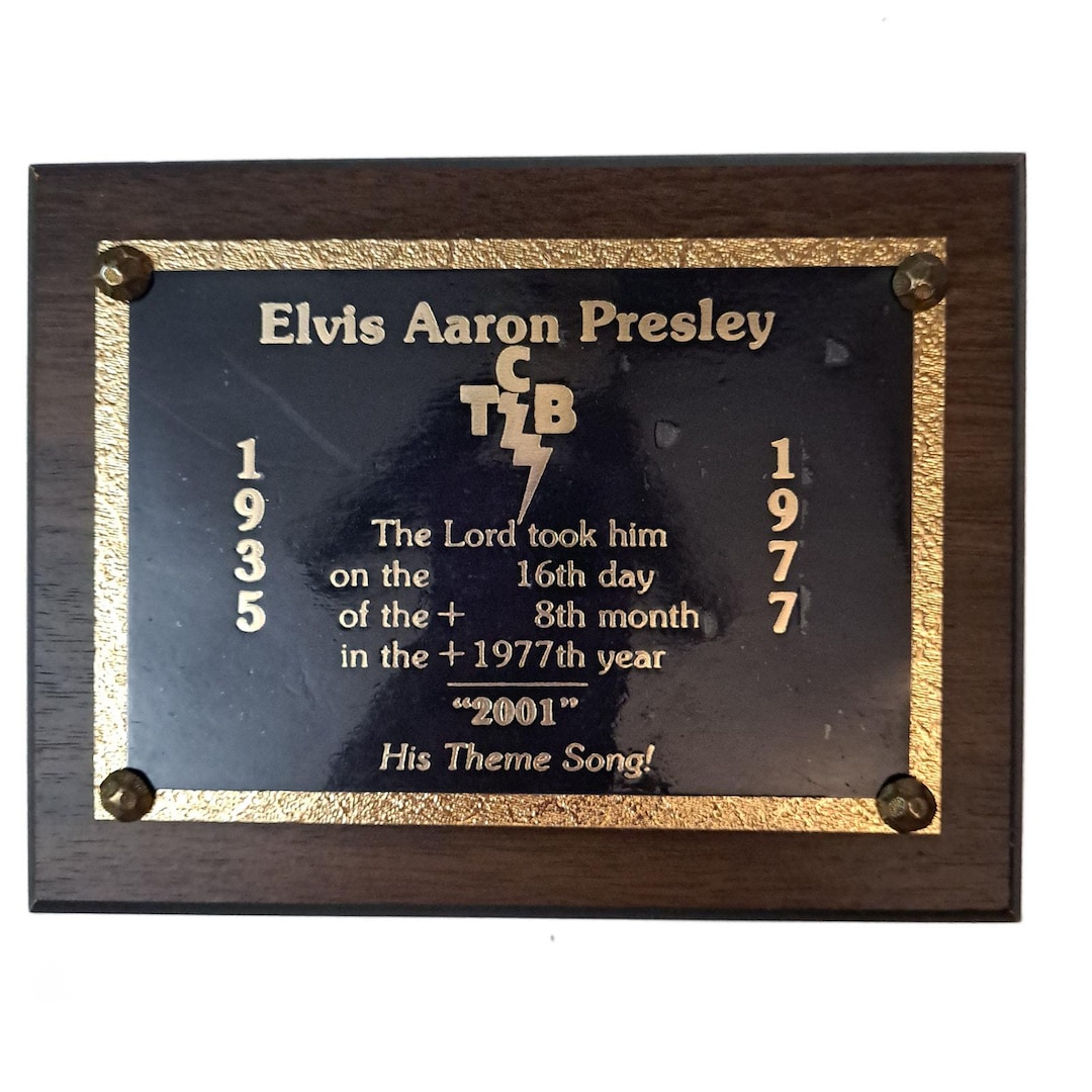 Elvis Presley Plaque Lacquered 8x6 TCB Memorial Souvenir 1977 - Etsy