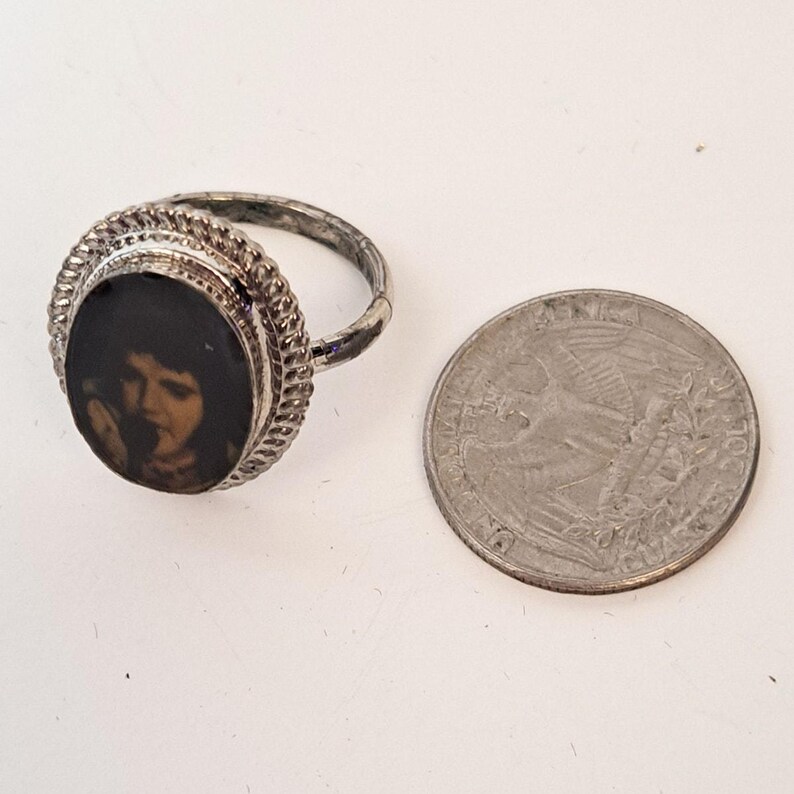 Sterling Silver Elvis Presley Cameo Ring Vintage 1970s Classic Rock ...