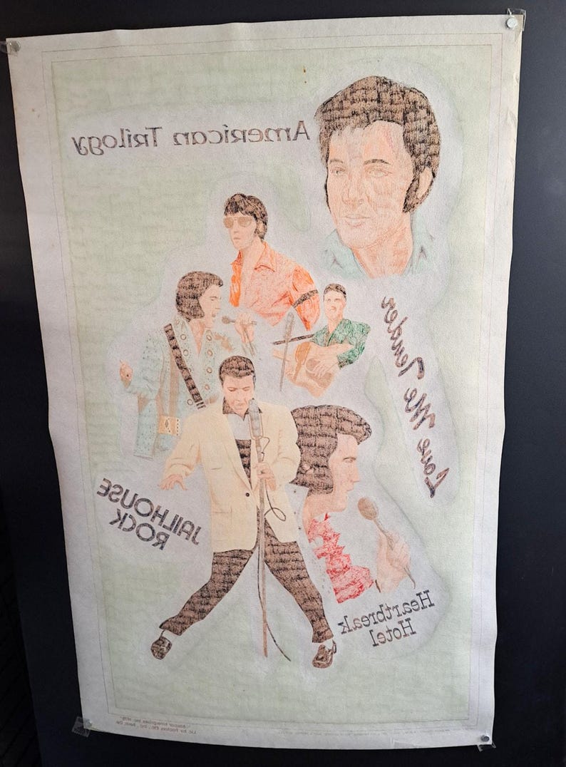 1978 Boxcar ELVIS PRESLEY American Trilogy Felt Tapestry 20" X 34" - Etsy