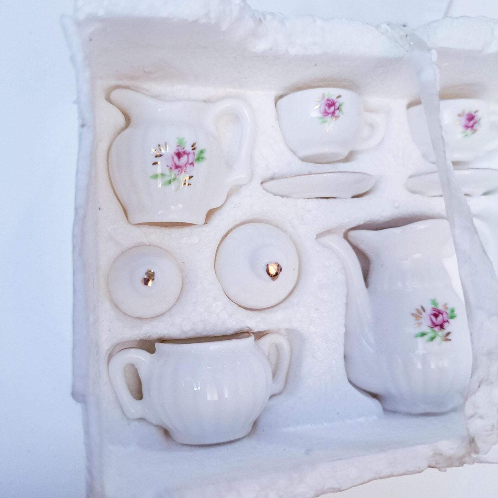 Vintage Miniature China Tea Set 1960's Dish Full Set Children Play ...