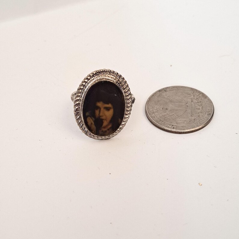 Sterling Silver Elvis Presley Cameo Ring Vintage 1970s Classic Rock ...