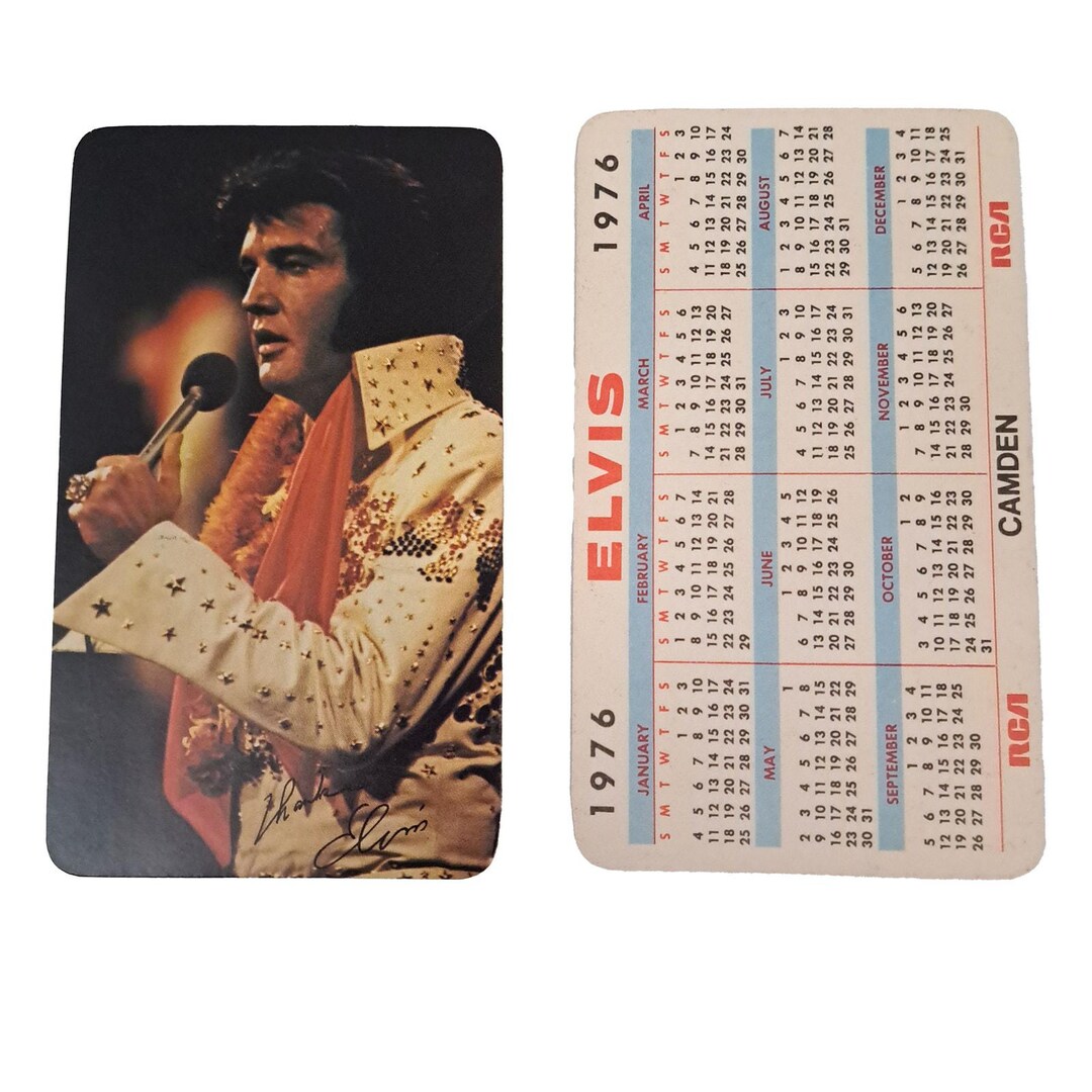 Elvis Presley 1976 Pocket Calendar Card RCA Vintage NOS Original ...