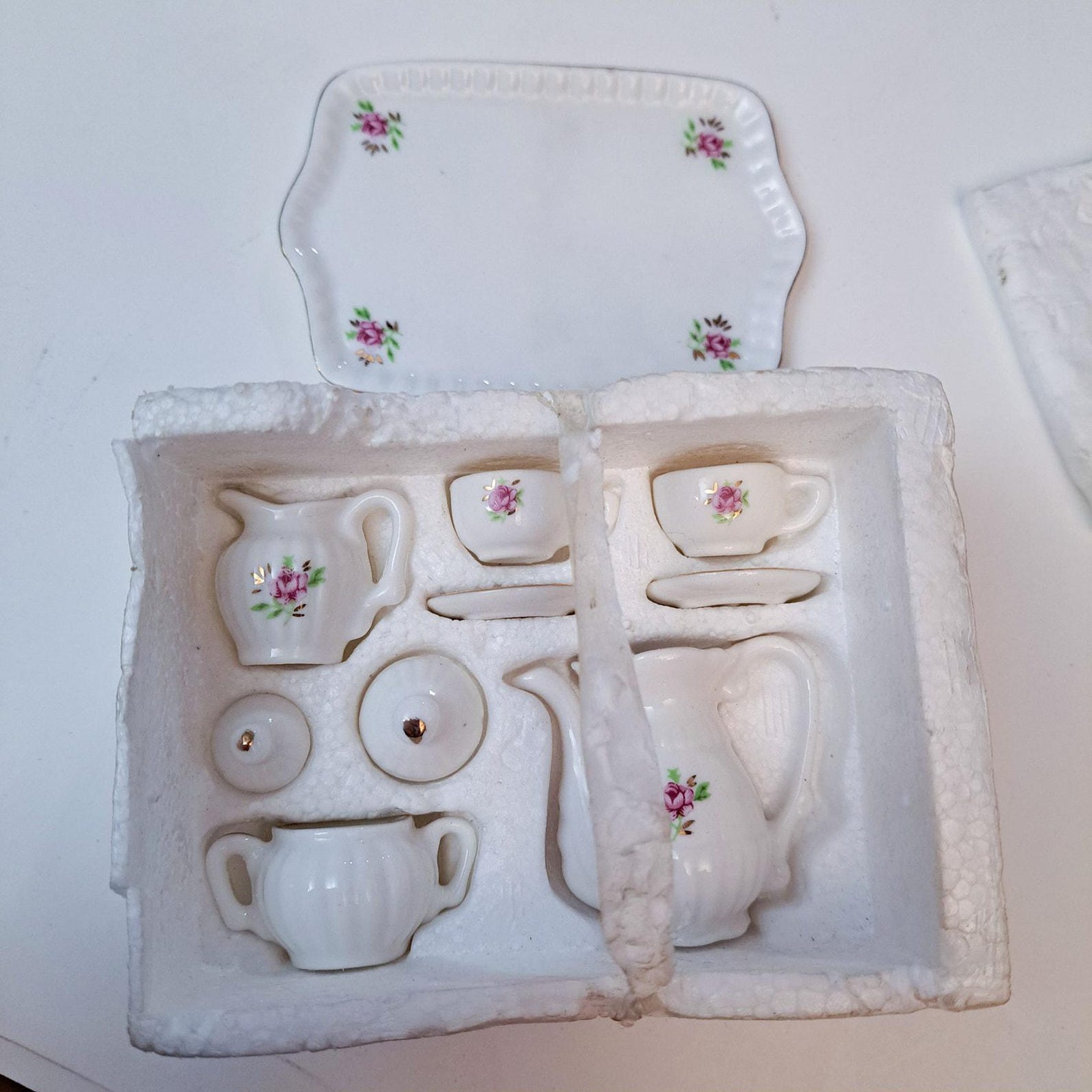 Vintage Miniature China Tea Set 1960's Dish Full Set Children Play ...