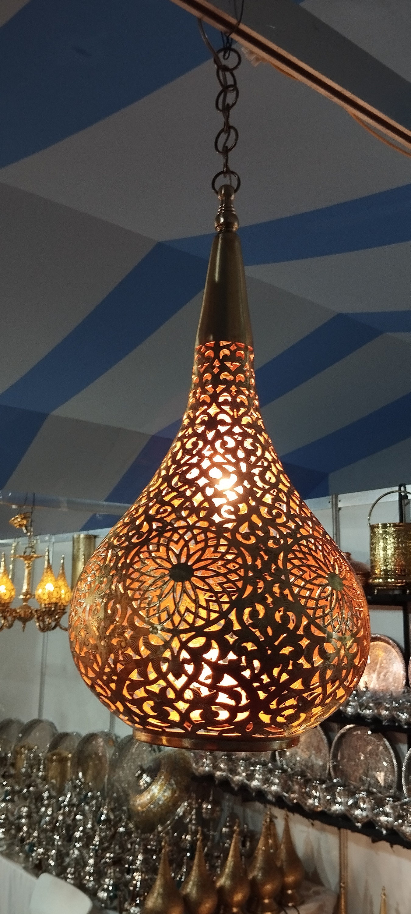 Moroccan Brass Lamp, Moroccan Decorative Light, Bedroom Lamp Moroccan ...