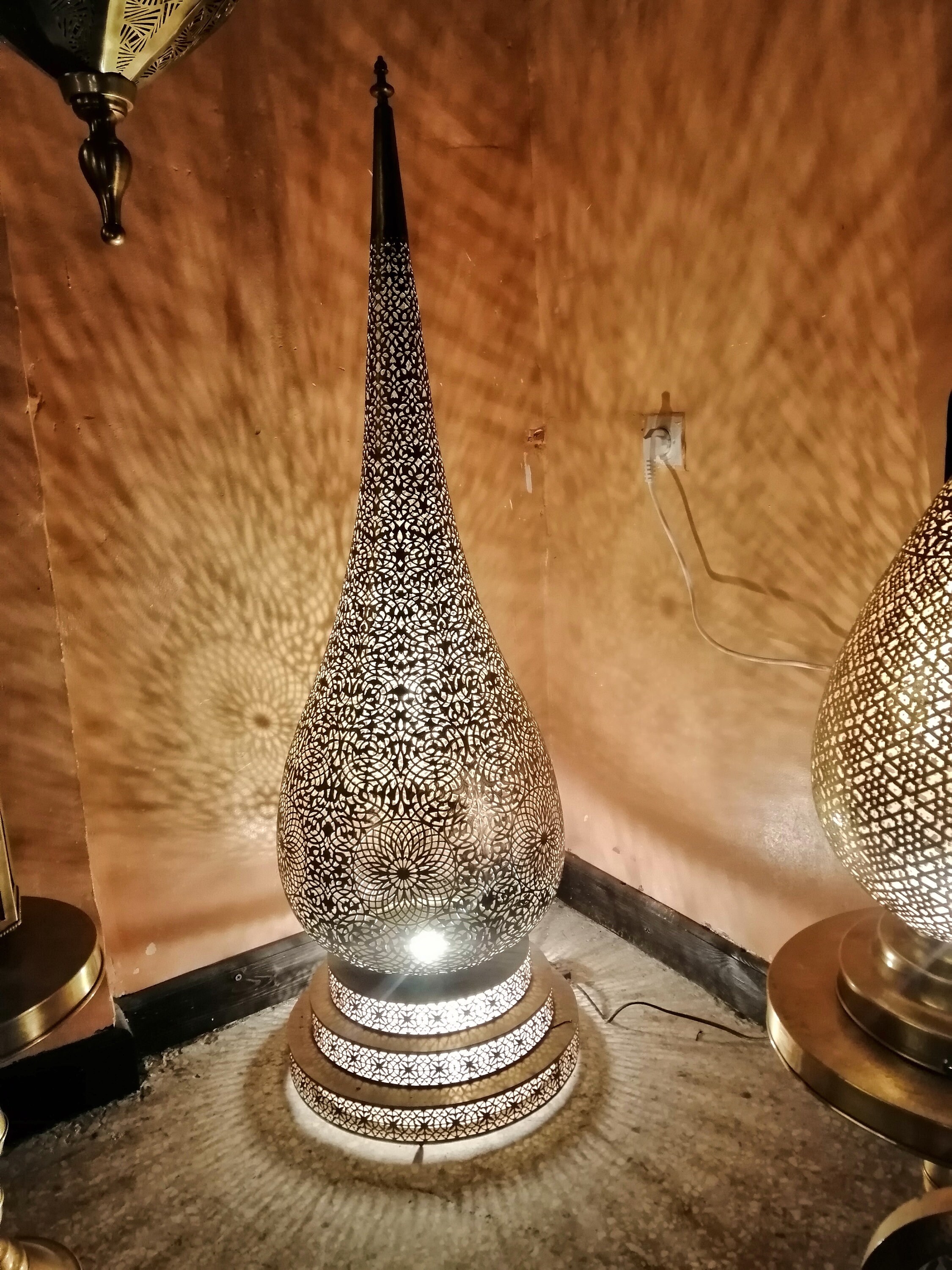 Elevate Your Space With Our Grand Moroccan Table Lamp – Exquisite Brass ...