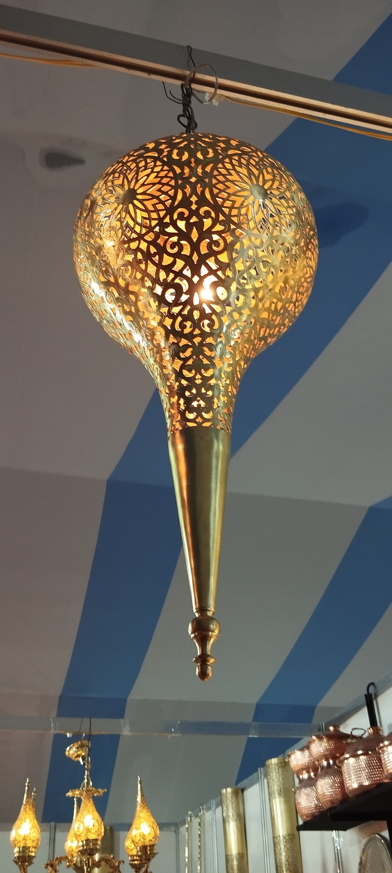 Moroccan Brass Lamp, Moroccan Decorative Light, Bedroom Lamp Moroccan ...