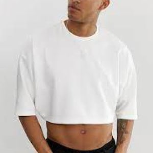 Unisex Crop Top White , Black Crop T-shirt , Crop Top for Men , Crop ...