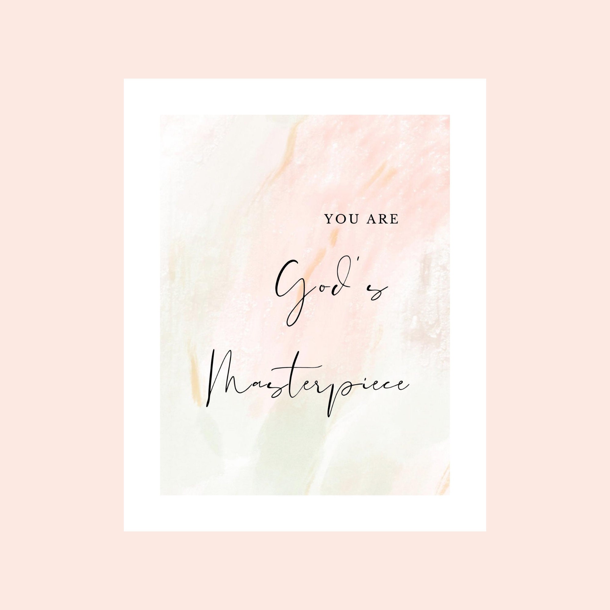 Printable You Are God's Masterpiece Wall Art, Christian Decor, Digital ...