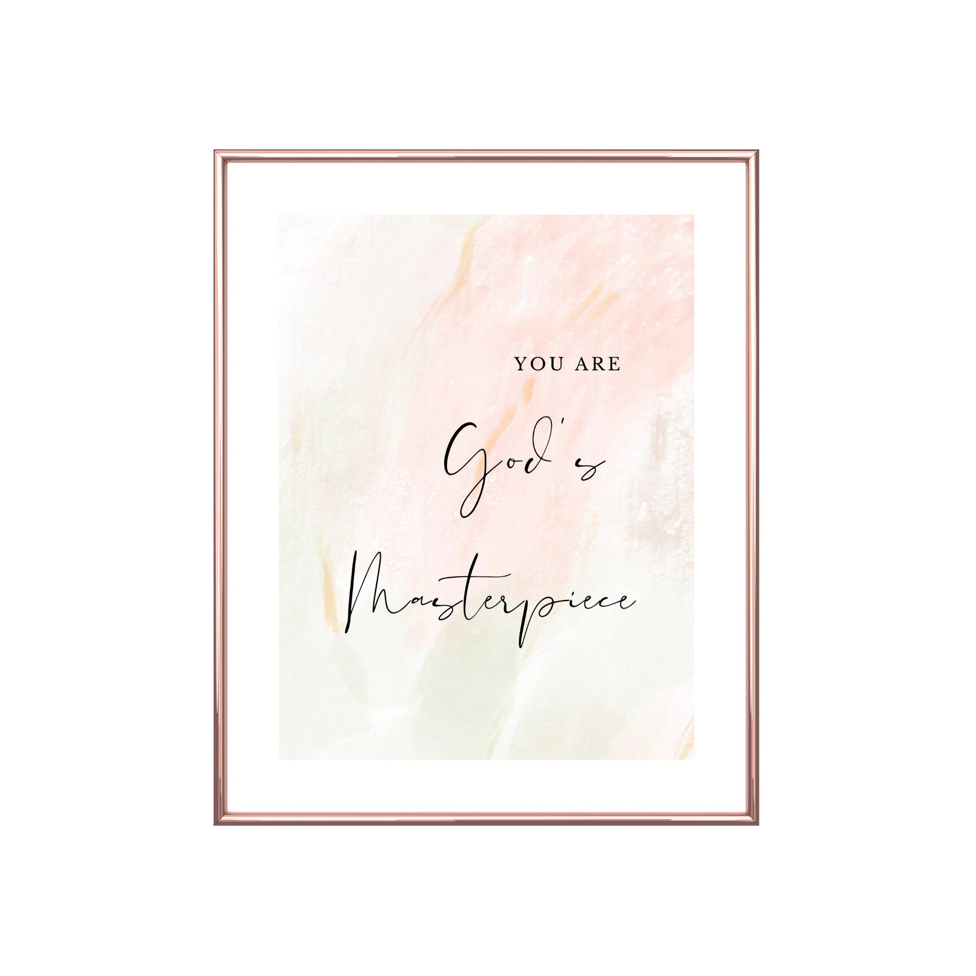 Printable You Are God's Masterpiece Wall Art, Christian Decor, Digital ...