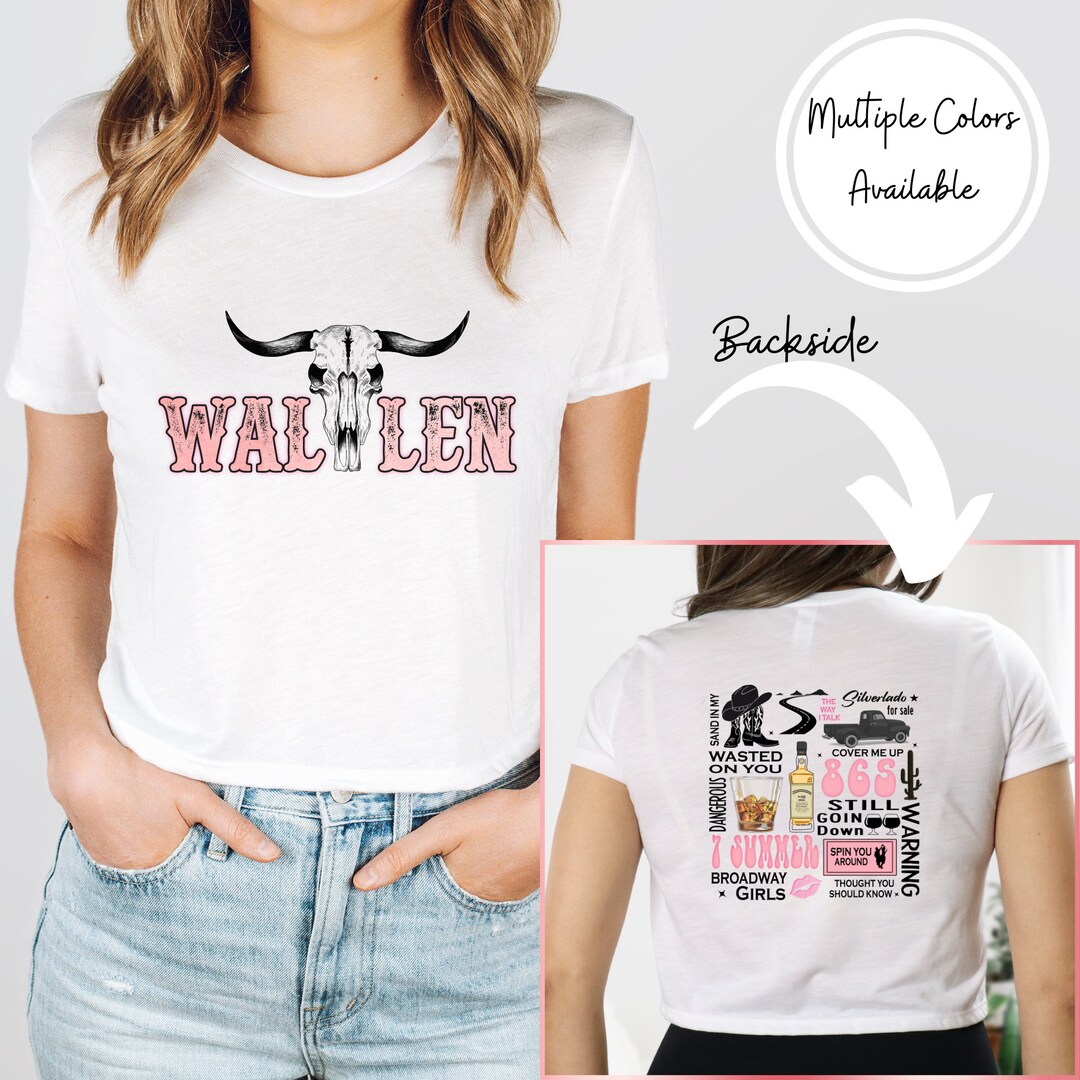 Vintage Pink Wallen Flowy Crop Top, Wallen Copped Top, Country Music ...