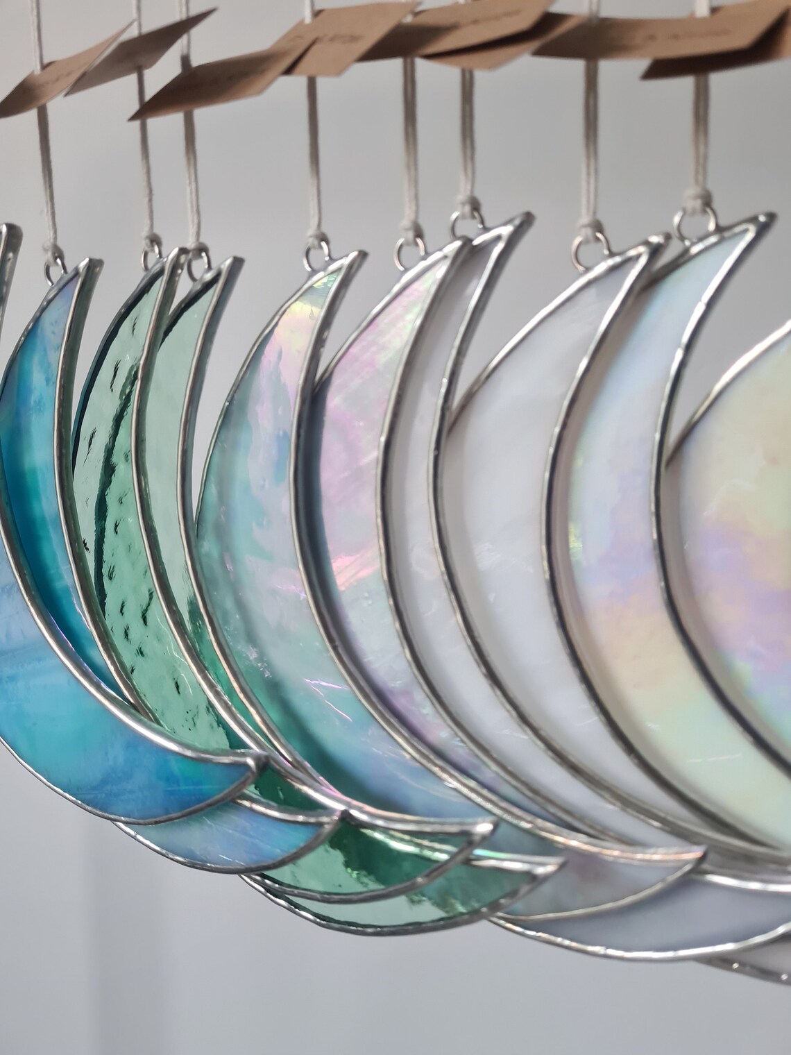 Stained Glass Crescent Moon Varied Colours - Etsy