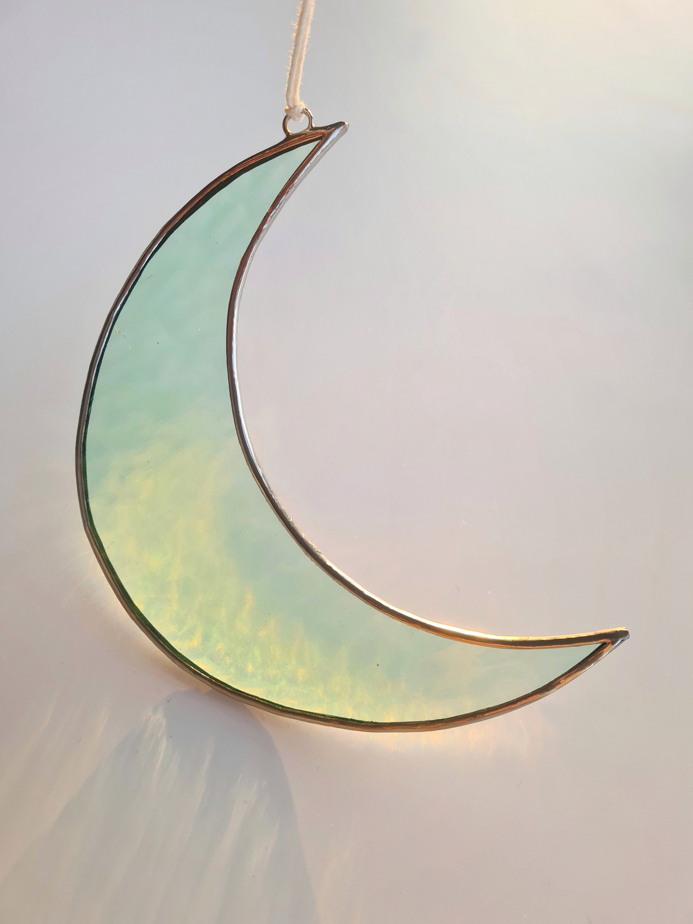 Stained Glass Crescent Moon Varied Colours - Etsy