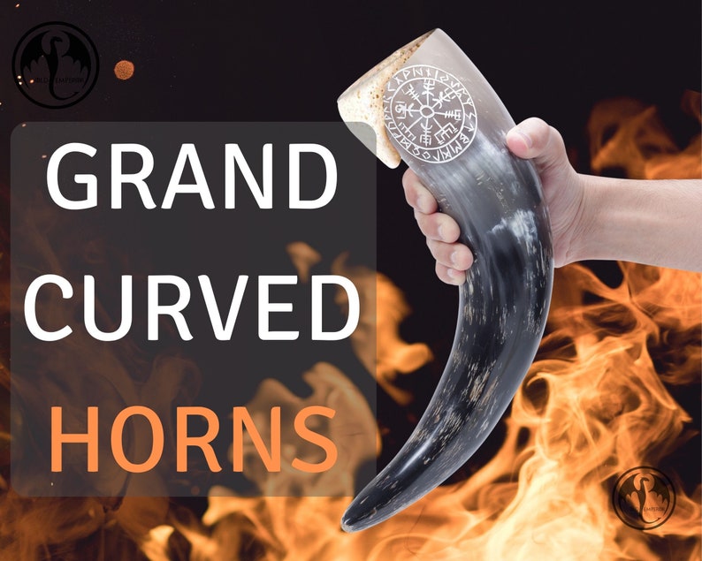 Viking Drinking Horn Compass Engraved Leather Holster - Etsy