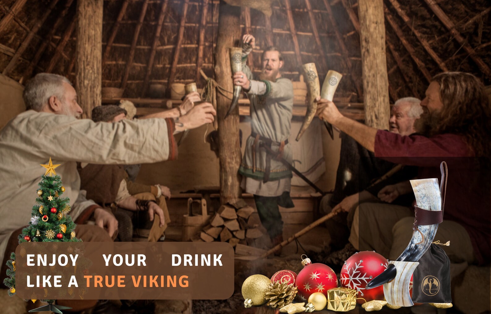 Viking Drinking Horn Compass Engraved Leather Holster - Etsy