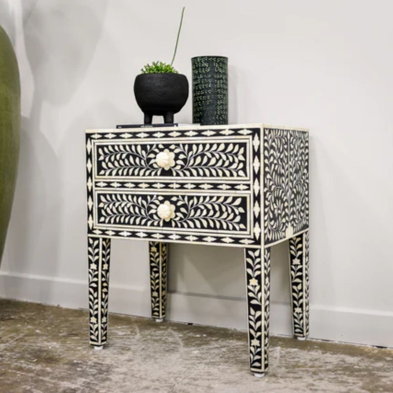 Bone Inlay Nightstand - Etsy
