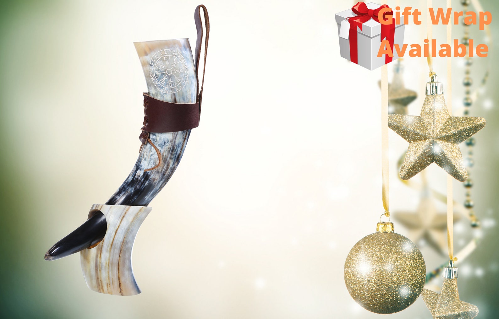 Viking Drinking Horn Compass Engraved Leather Holster - Etsy