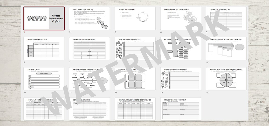 DMAIC Process Improvement Six Sigma Powerpoint Template - Etsy