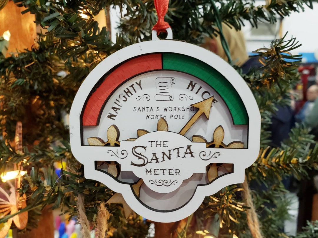 Santa's Naughty or Nice Meter Christmas Tess Ornament - Etsy