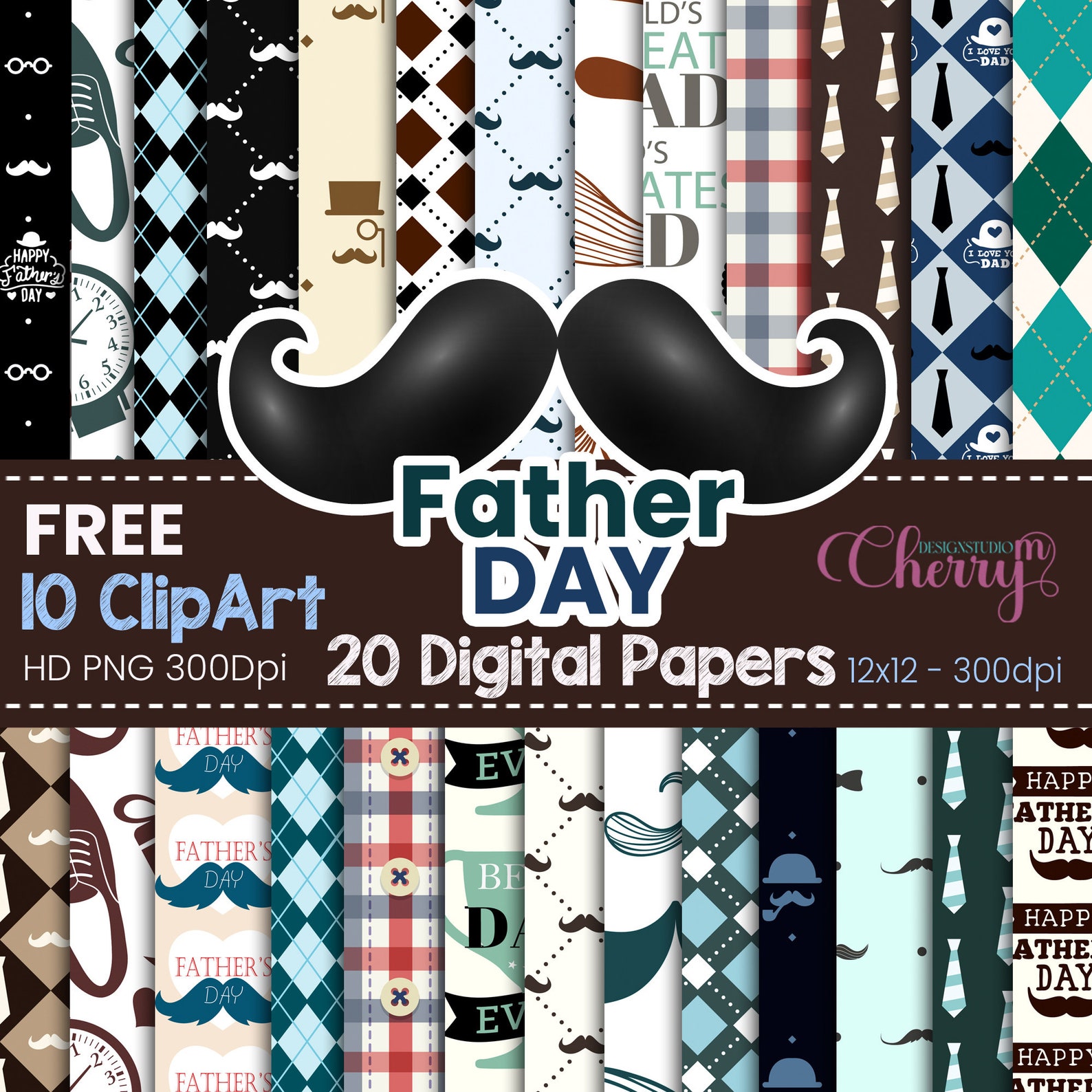 Fathers Day Digital Paper Best Dad Printable Seamless Patterns - Etsy ...