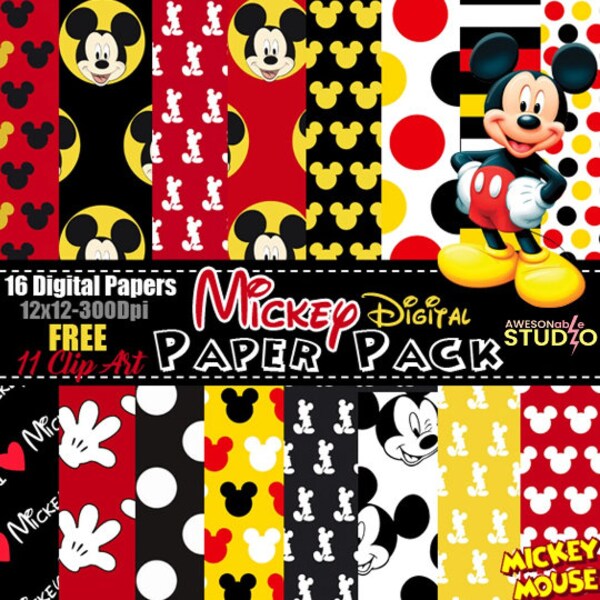 Mickey Digital Paper - Etsy