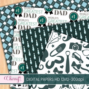 Fathers Day Digital Paper Best Dad Printable Seamless Patterns | Etsy ...