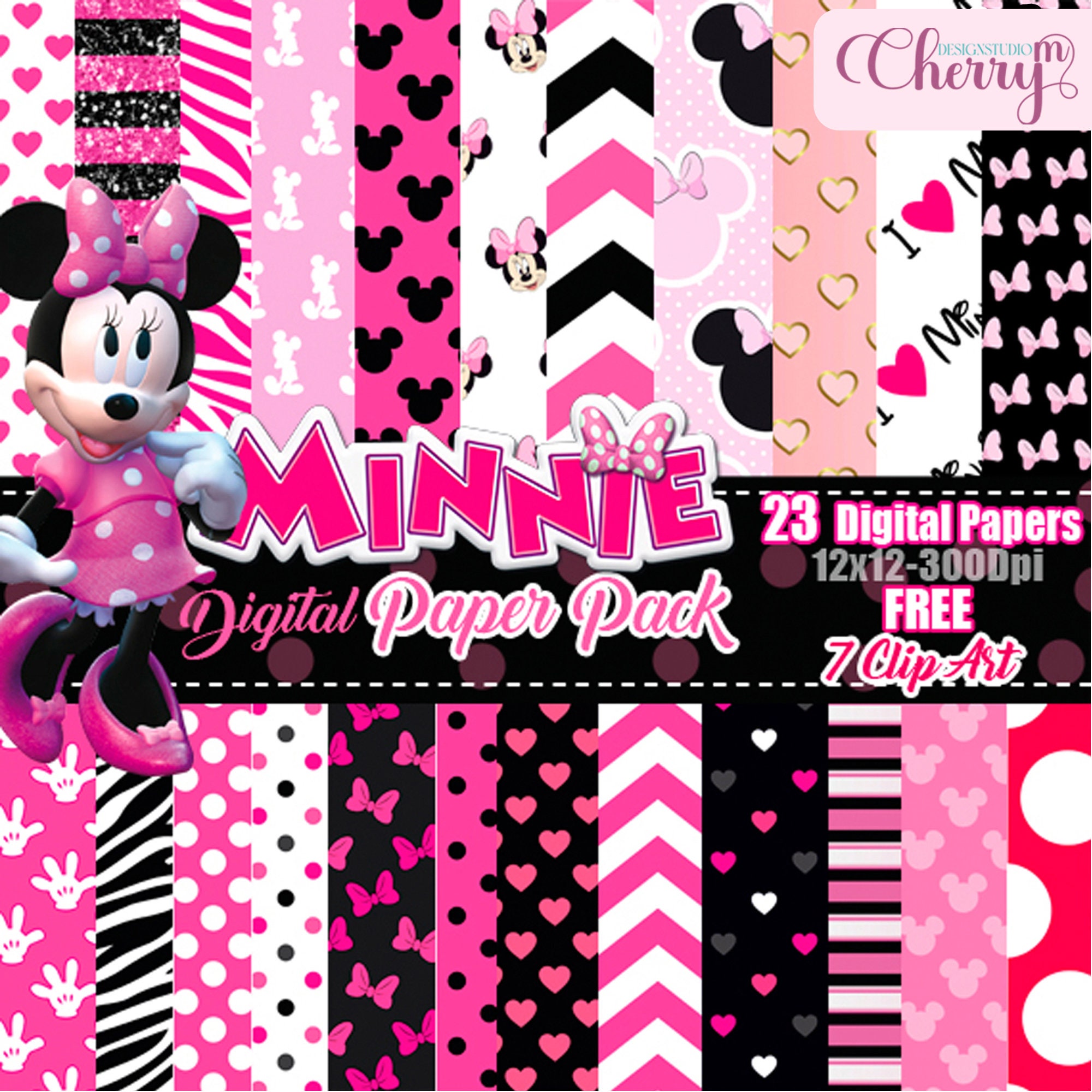 Pink Polka Dots Wallpaper Minnie Mouse
