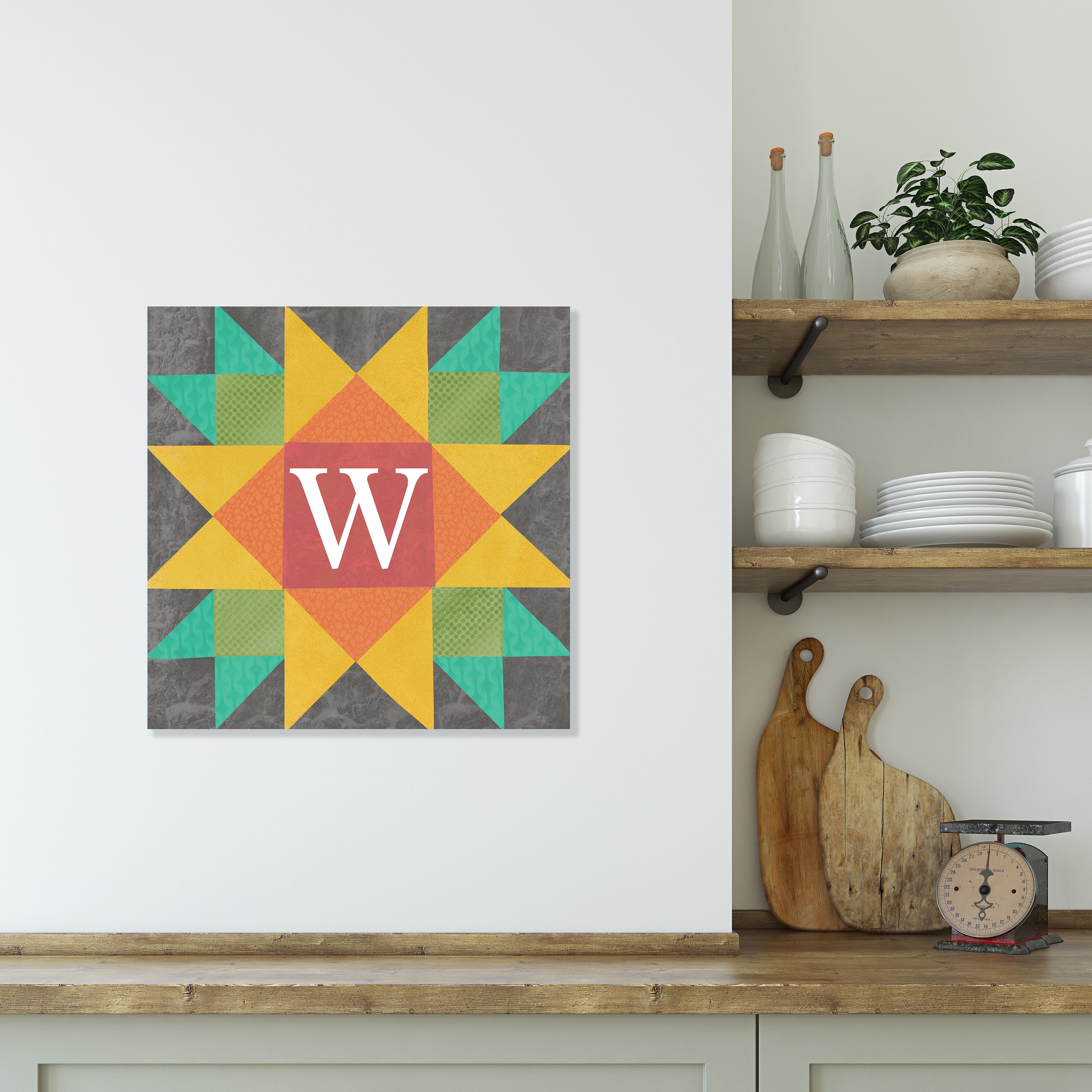 Bright Barn Quilt - Your Family Initial With UV Film on Corrugated ...