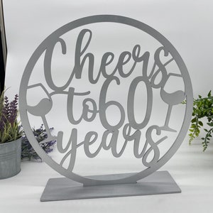 60th Birthday Table Sign Centerpiece Sturdy Wood Not Cardboard ...