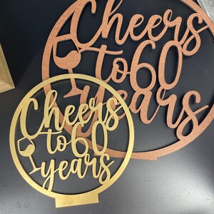 60th Birthday Table Sign Centerpiece Sturdy Wood Not Cardboard ...