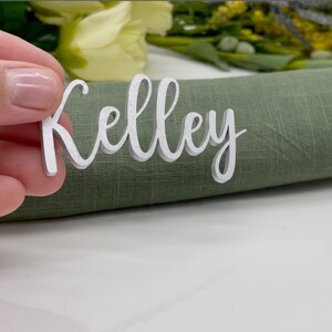 Elegant Custom Wedding Place Cards, Family Dinner Table Wood Name ...